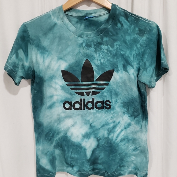 adidas | Tops | Adidas Originals Custom Teal Tie Dye Tshirt | Poshmark